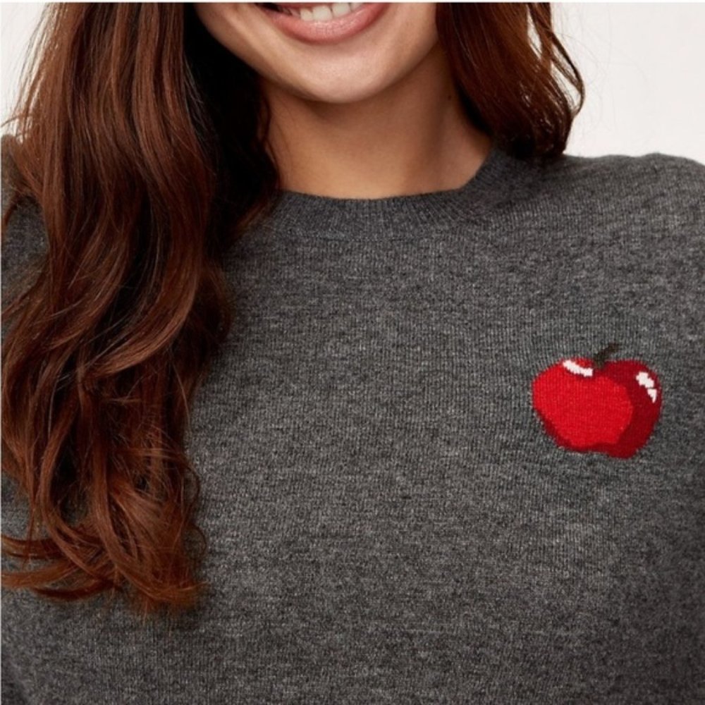 Sunday Best Gray Crop Wool Apple Sweater - Gem